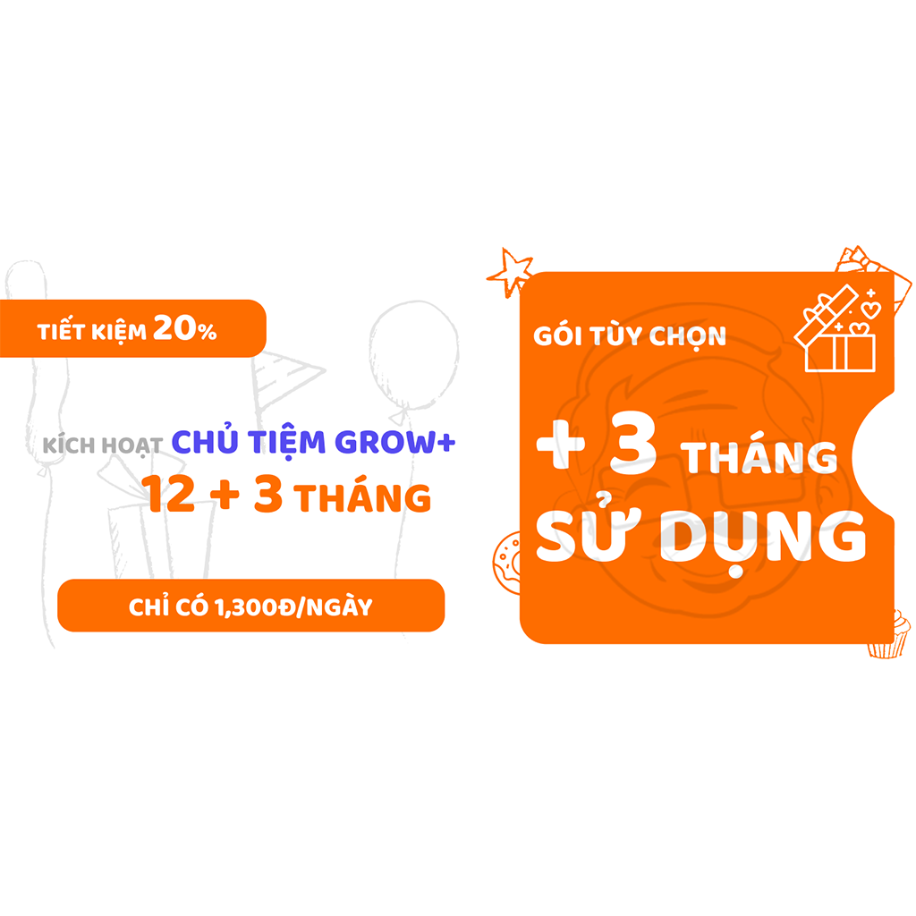 Kích hoạt tính năng [Chủ Tiệm GROW+] 12 + 3 tháng: Phần mềm quản lý bán ...