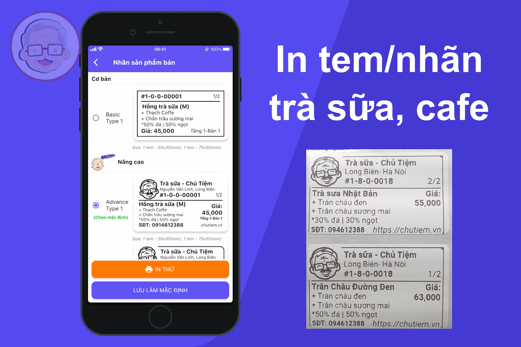 Hướng dẫn sử dụng tính năng in tem/nhãn trà sữa, cafe trong mô hình FnB ...